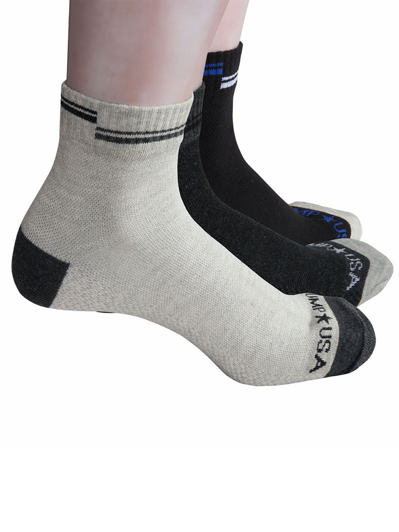 JUMP USA Men's Ankle Length Socks (Set of 3)